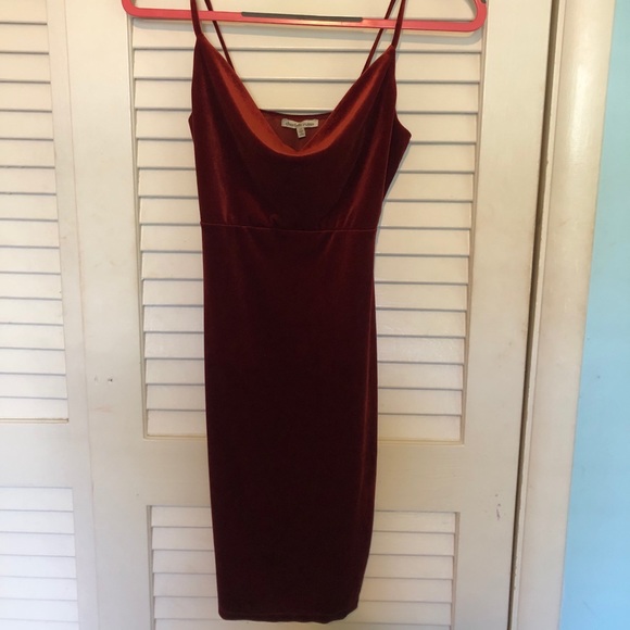 Charlotte Russe | Dresses | Rust Colored Velvet Bodycon Dress | Poshmark